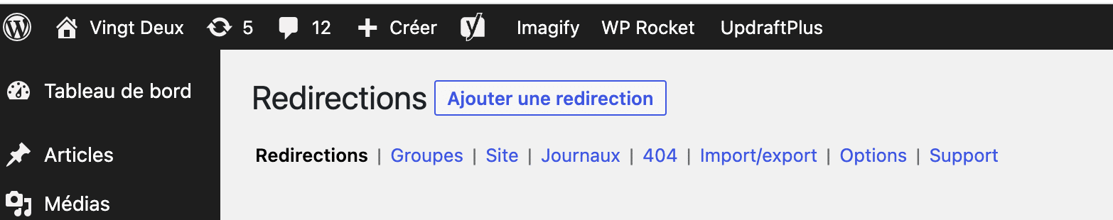 Comment faire une redirection sur Wordpress - Vingt Deux
